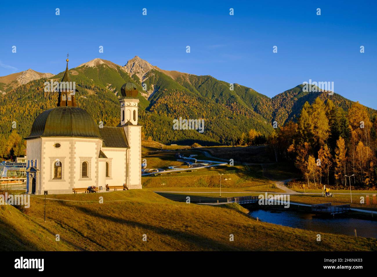 Seekirchl, Chapel, Karwendel Mountains, Seefeld, Tyrol, Austria Stock ...