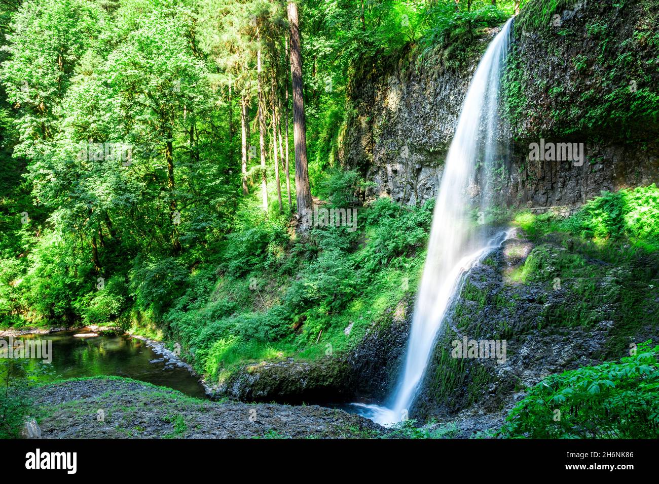 Lower South Falls in the Silver Falls State Park, Oregon Stock Photo ...