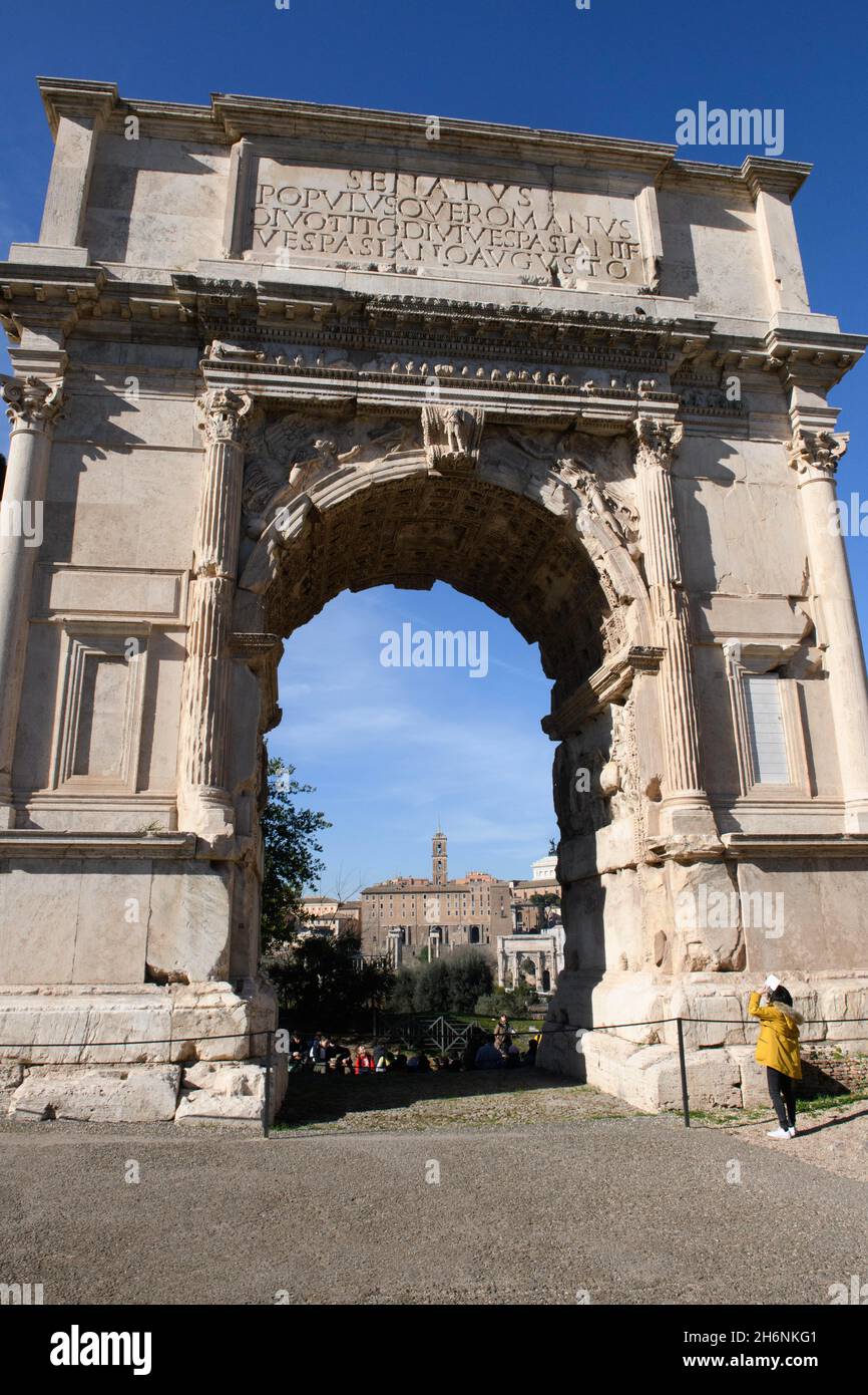 Arch of Titus, Arch of Triumph of Titus, Roman Forum, Rome, Lazio ...