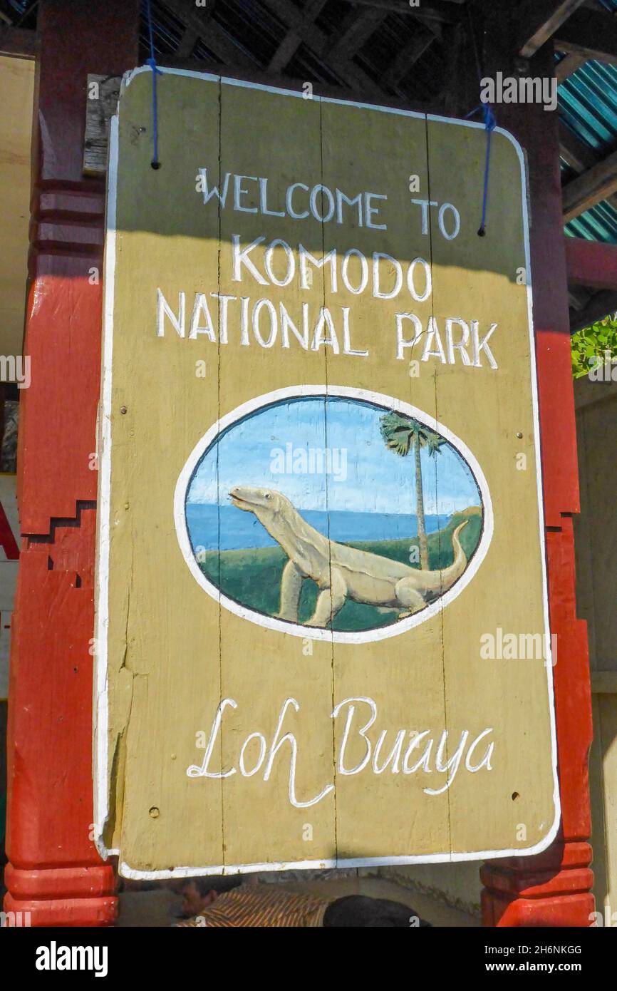 Tourist Information Board Komodo National Park, Rinca Island, Komodo ...