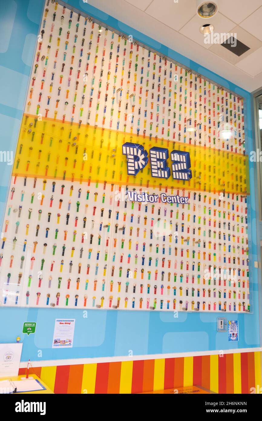 The huge Pez art mosaic display in the lobby entrance. At the Pez ...