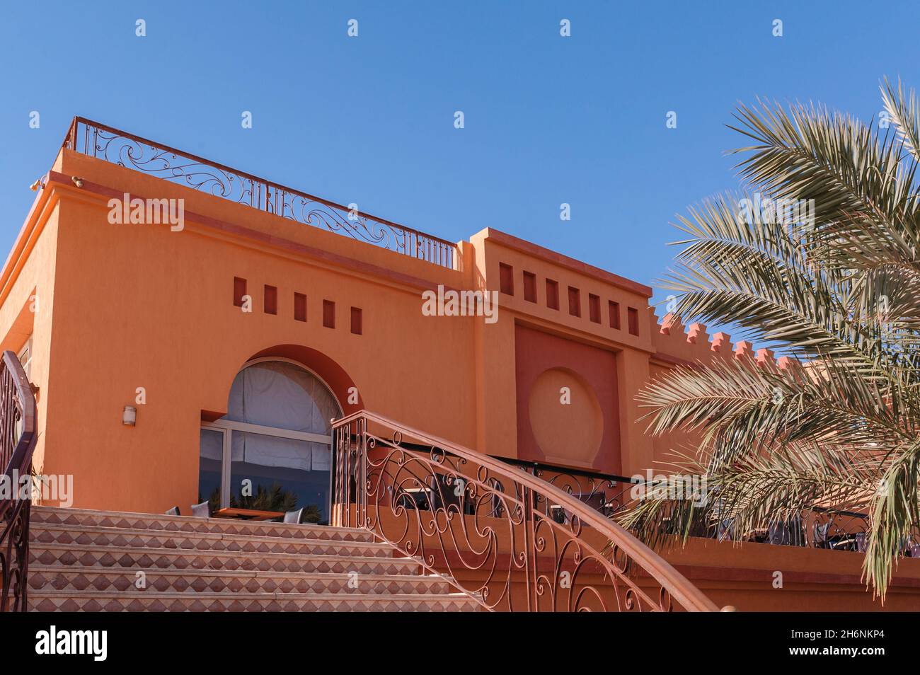 Luxury holiday villa with palm tree Stock Photo - Alamy