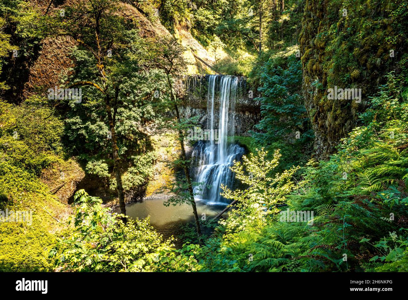 Lower South Falls in the Silver Falls State Park, Oregon Stock Photo ...