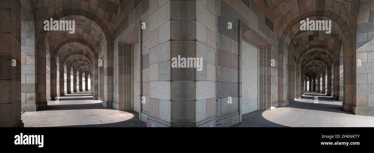 Arcade of the Congress Hall, former Nazi Party Rally Grounds, Nuremberg ...