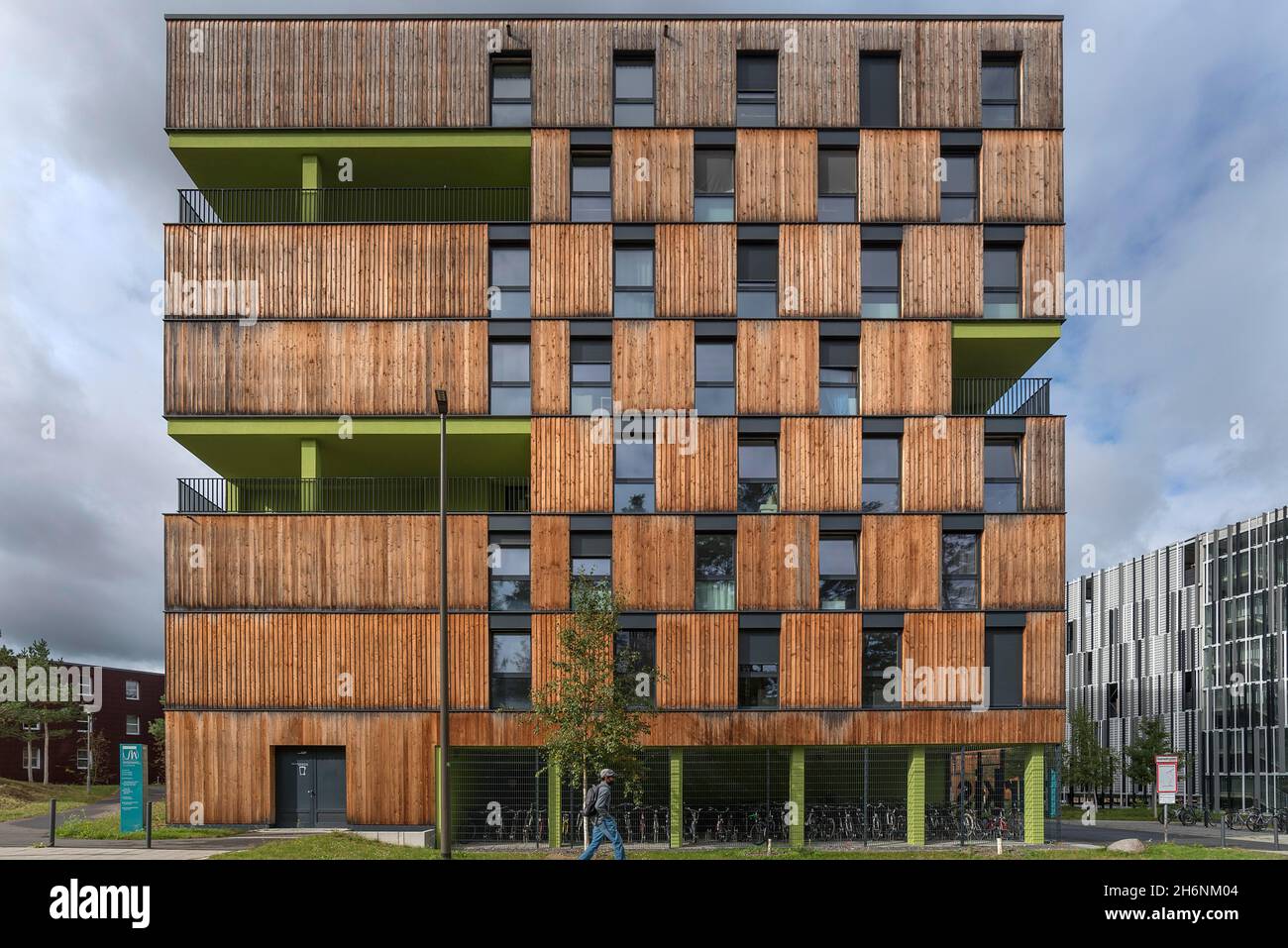 Modern student residence in the university city of Erlangen, Middle ...