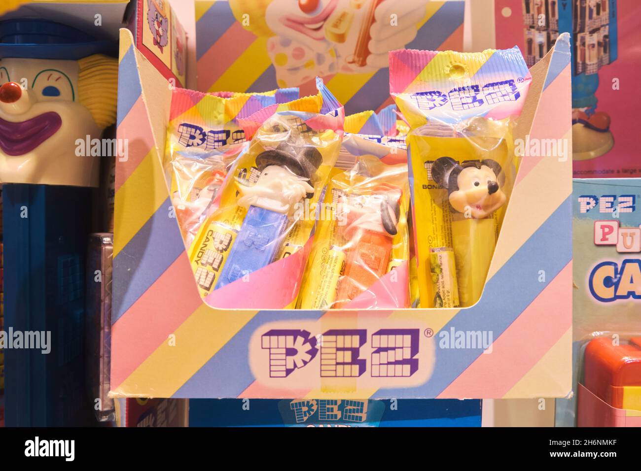 Disney dispensers of Mickey Mouse, Goofy, Donald Duck. At the Pez ...