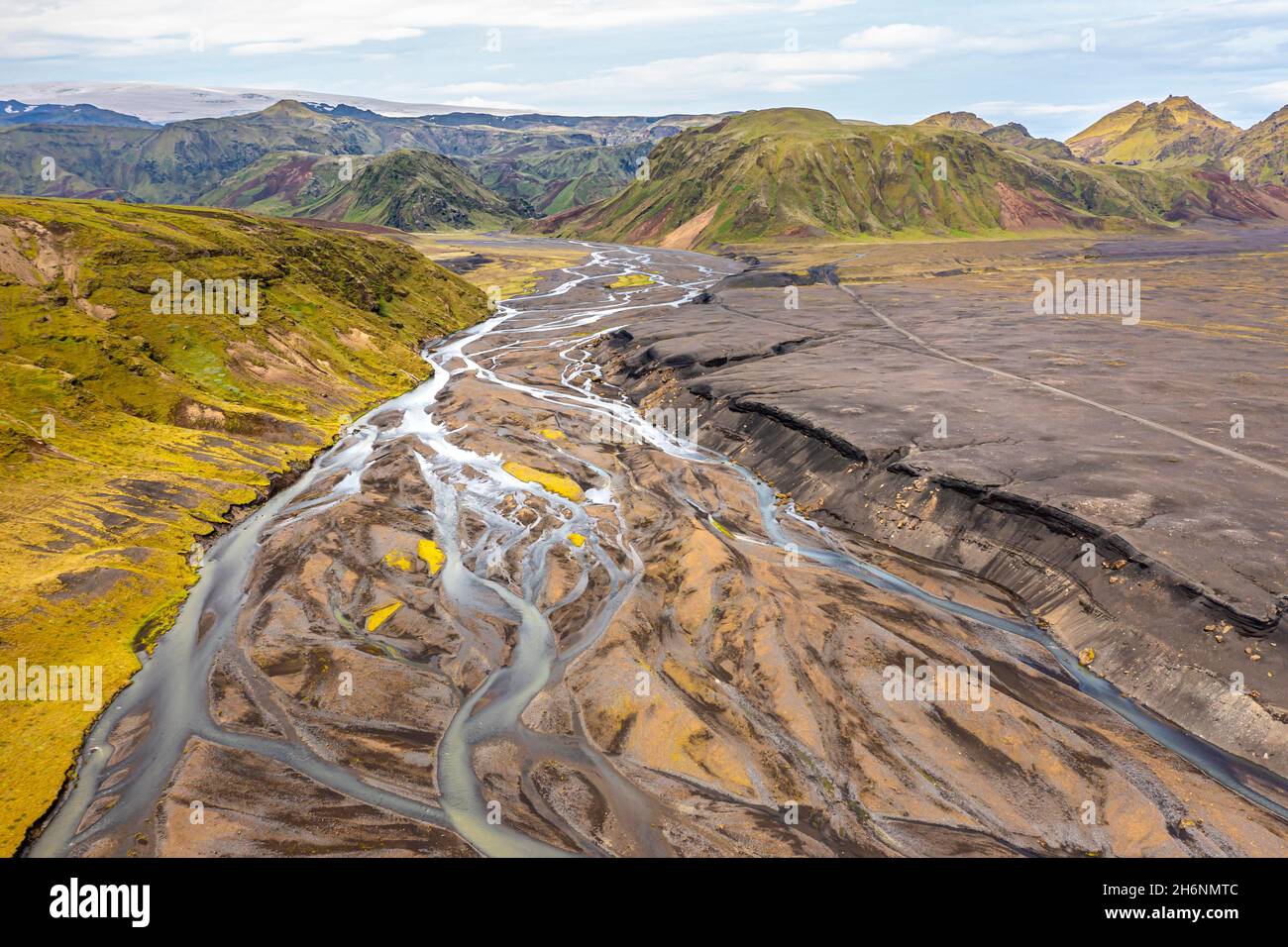 Aerial view glacier river branches hi-res stock photography and images ...