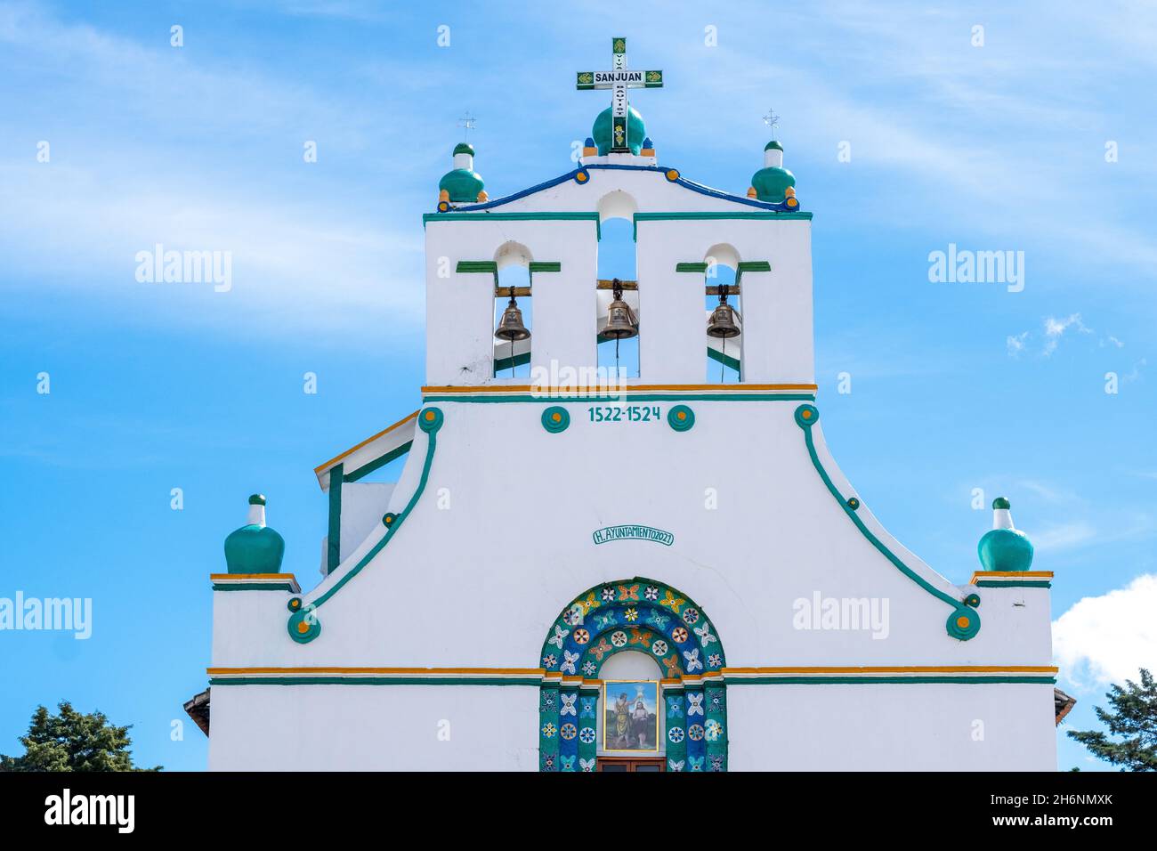 Scenic view of an Indigenous church of the Tzotzil people in Chamula ...