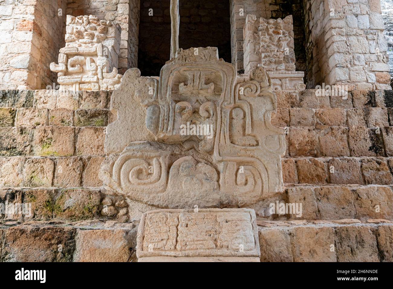 Yucatec-Maya archaeological site, EkÊ¼ Balam, Yucatan, Mexico Stock ...