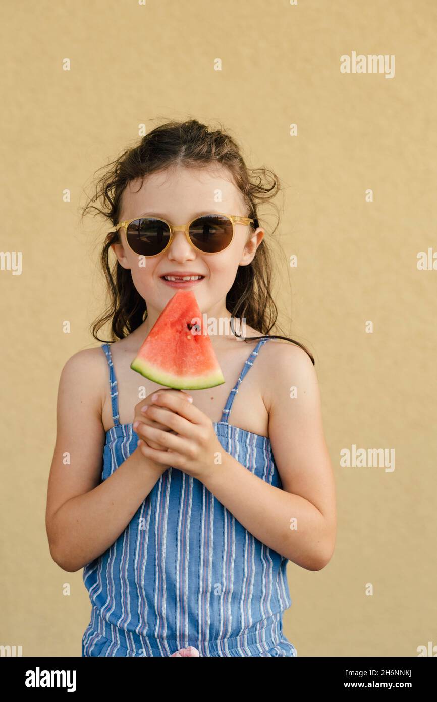 Girl with watermelon Stock Photo - Alamy