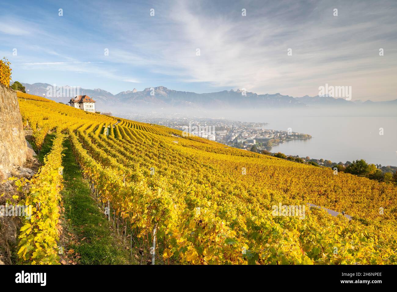 Chardonne lavaux switzerland unesco vineyards hi-res stock photography ...