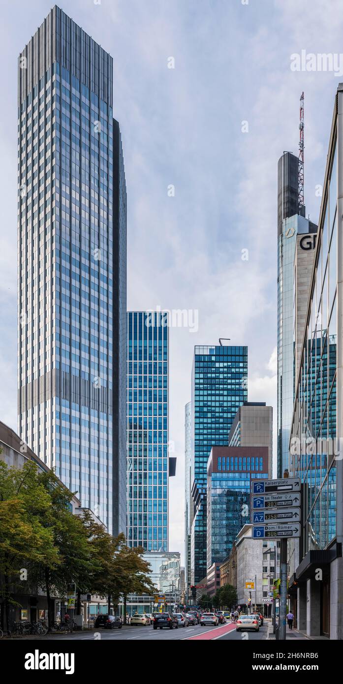 Neue Mainzer Straße Street With Eurotower On The Left Financial