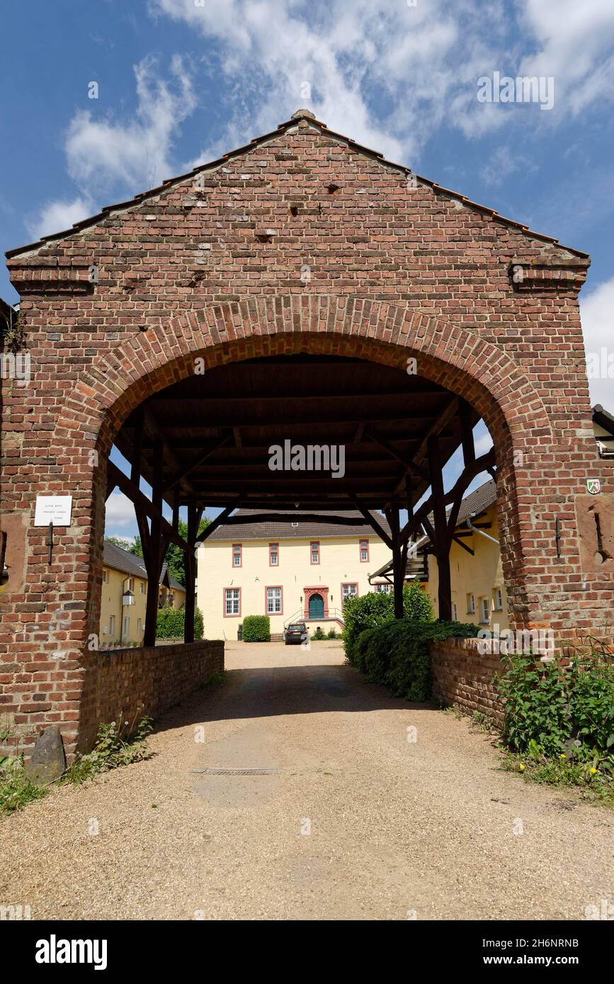 Entrance gate of manor Desdorf, Elsdorf, district Rhine Erft, NRW ...