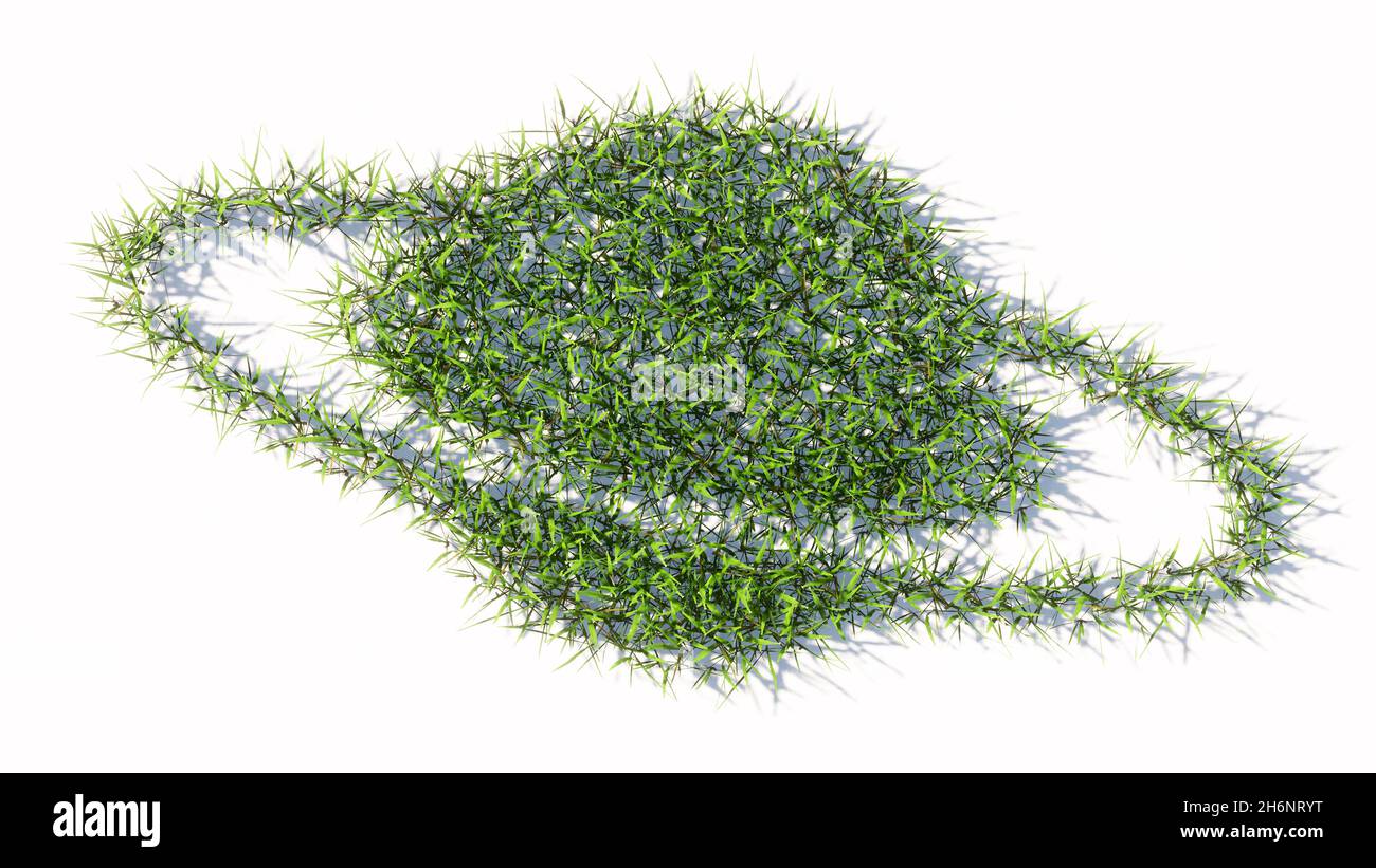 Concept or conceptual green summer lawn grass symbol shape isolated ...
