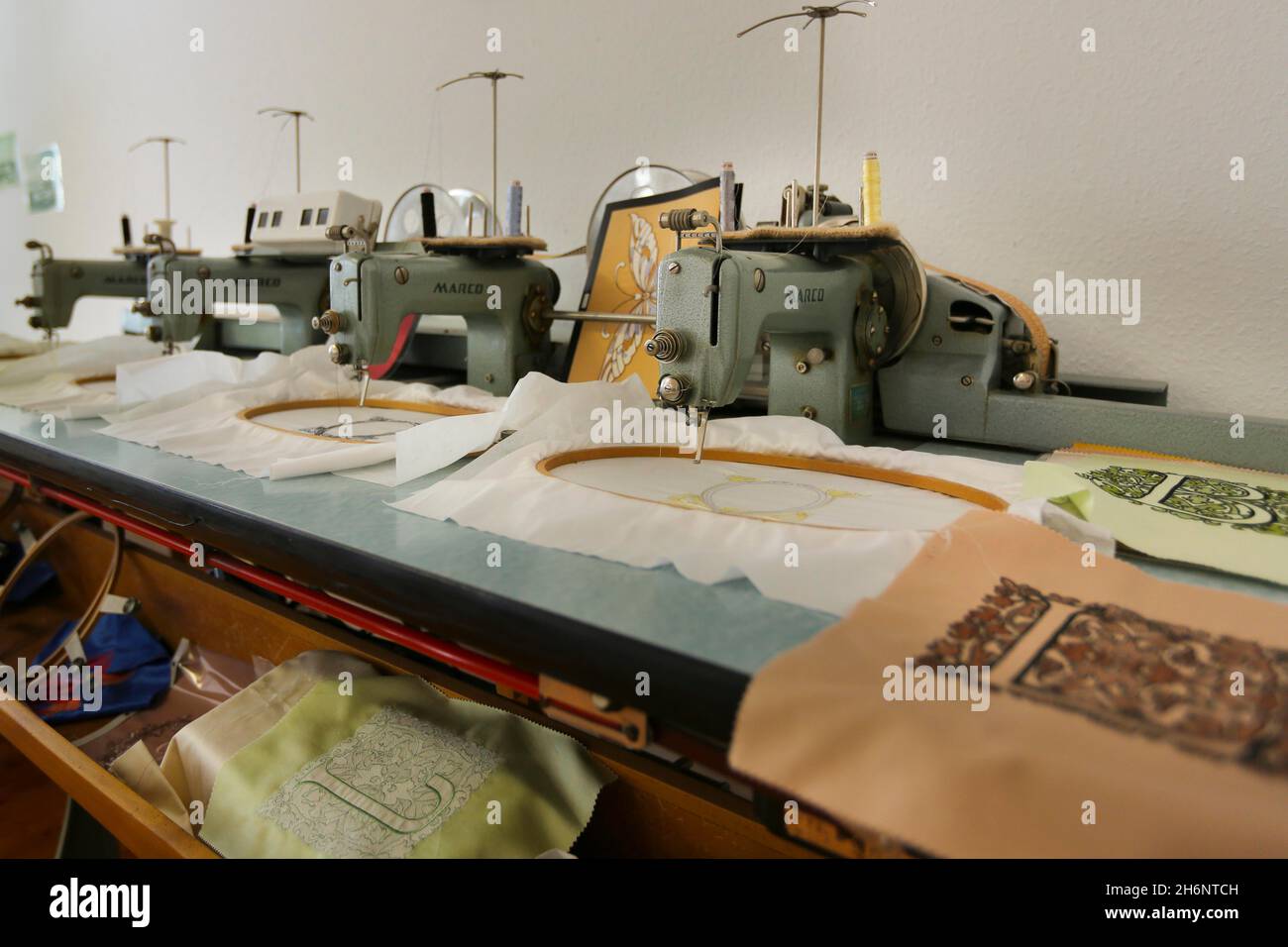 Weaving and local history museum, embroidery machine, Laichingen, Baden ...