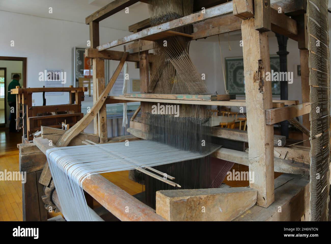Weaving and local history museum, loom, Laichingen, Baden-Wuerttemberg ...