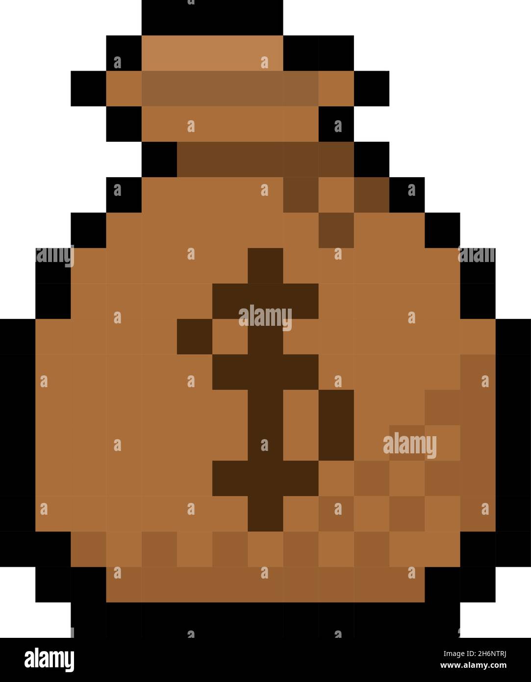 Pixel 8 bit bag of money with dollars - vector, isolated Stock Vector ...