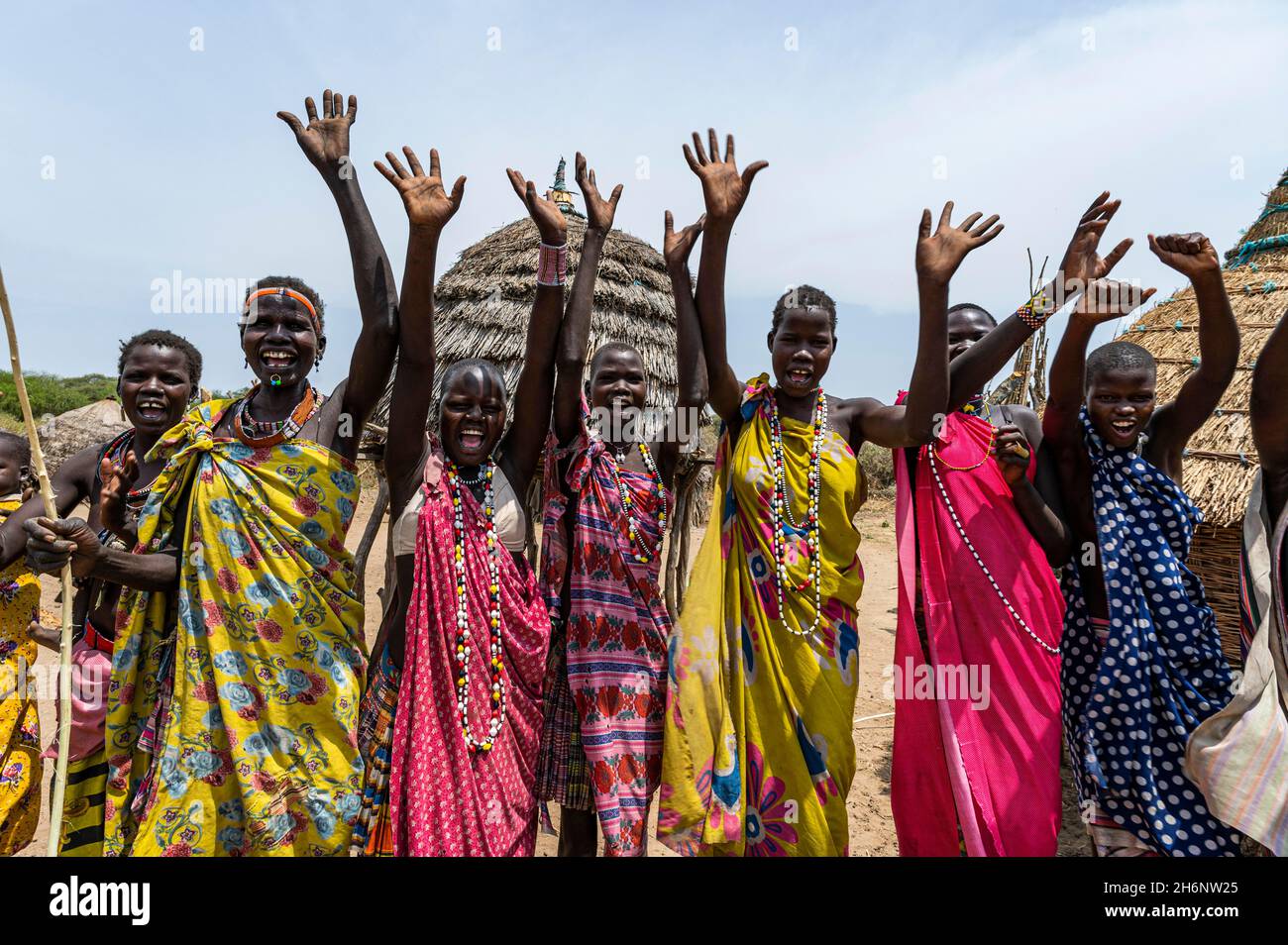 Girls reunion of the Toposa tribe, Eastern Equatoria, South Sudan Stock ...