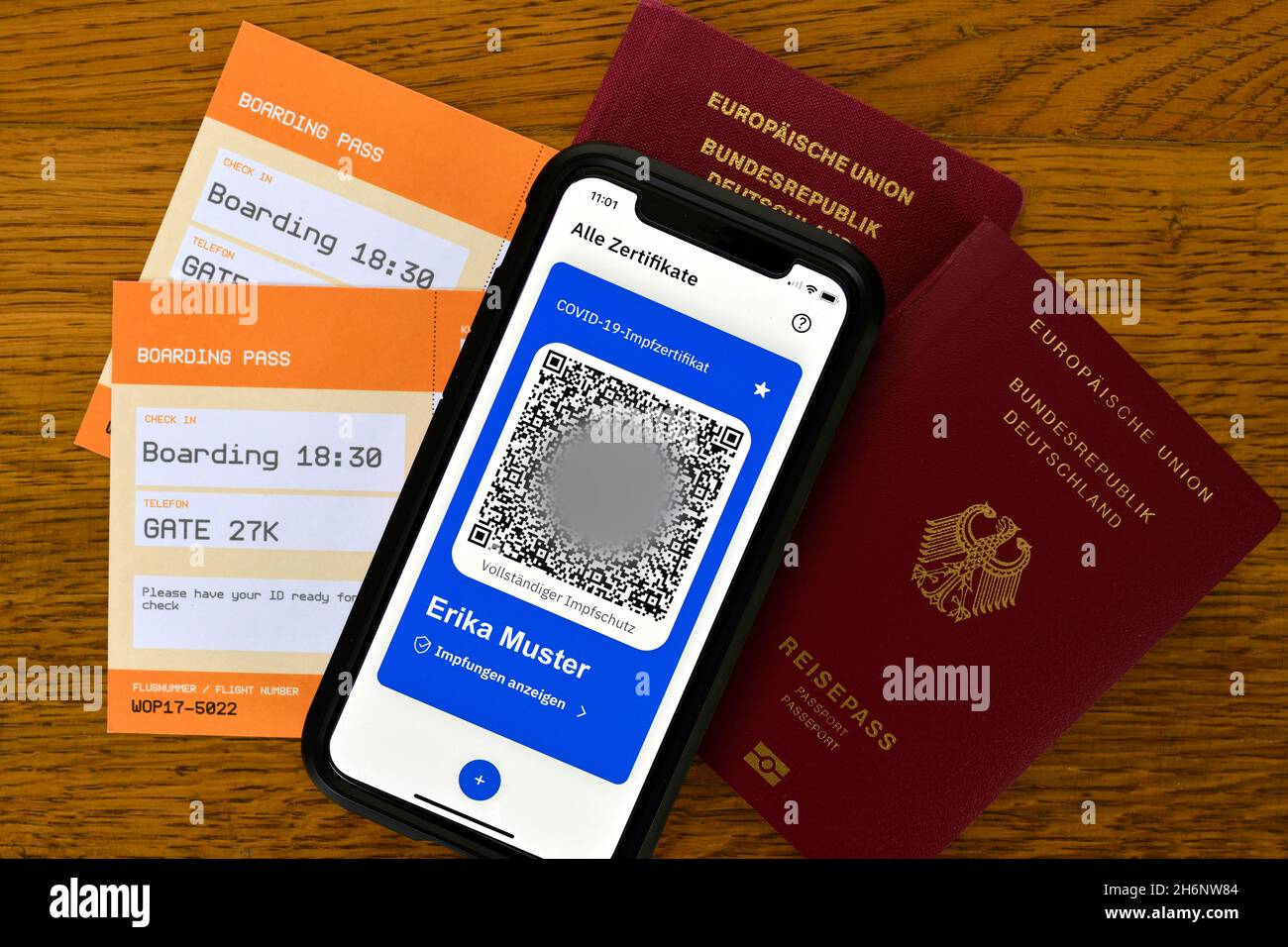 Symbol photo vaccination privileges, app CovPass on smartphone with ...