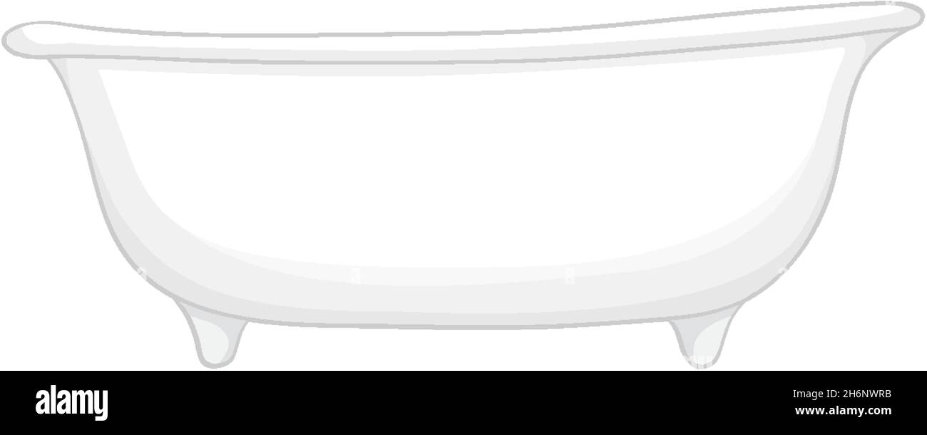 Empty bathtub isolated on white background illustration Stock Vector ...
