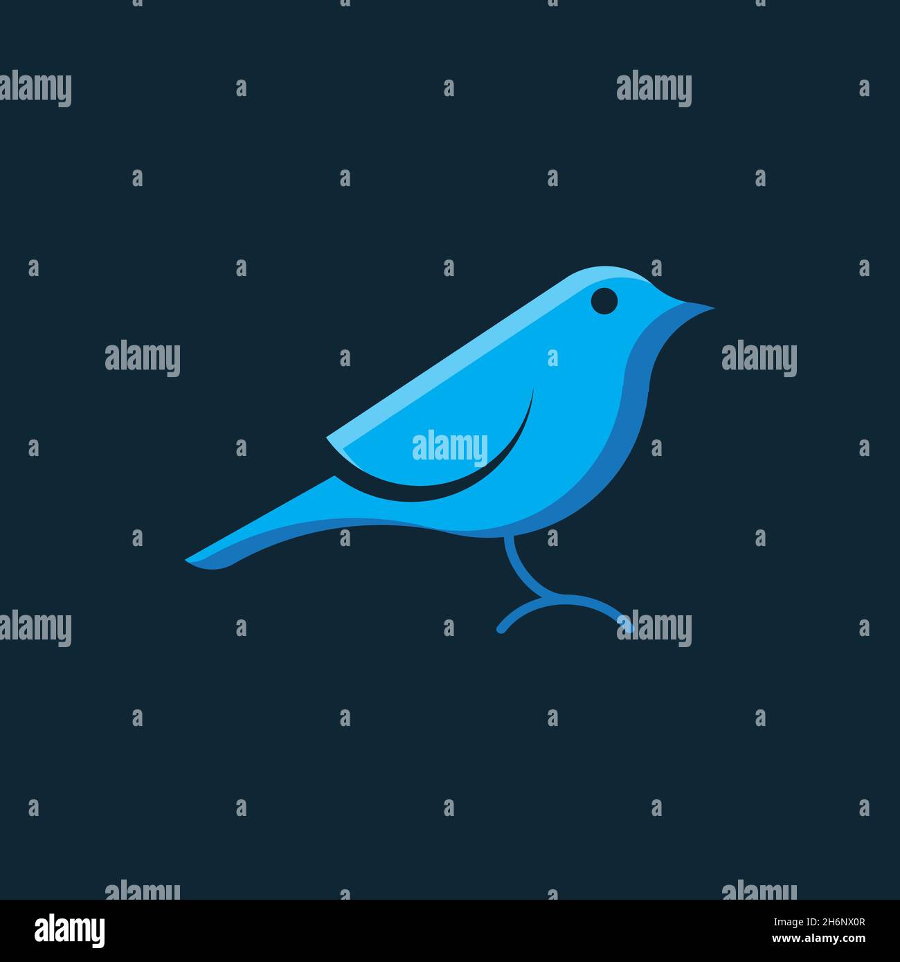 vector design. Logo created from simple blue bird with clean shape ...