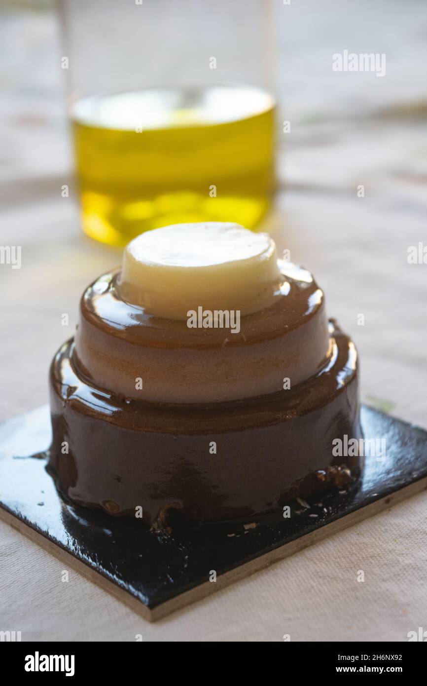 Bavarian with three chocolates typical germany sweet Stock Photo - Alamy