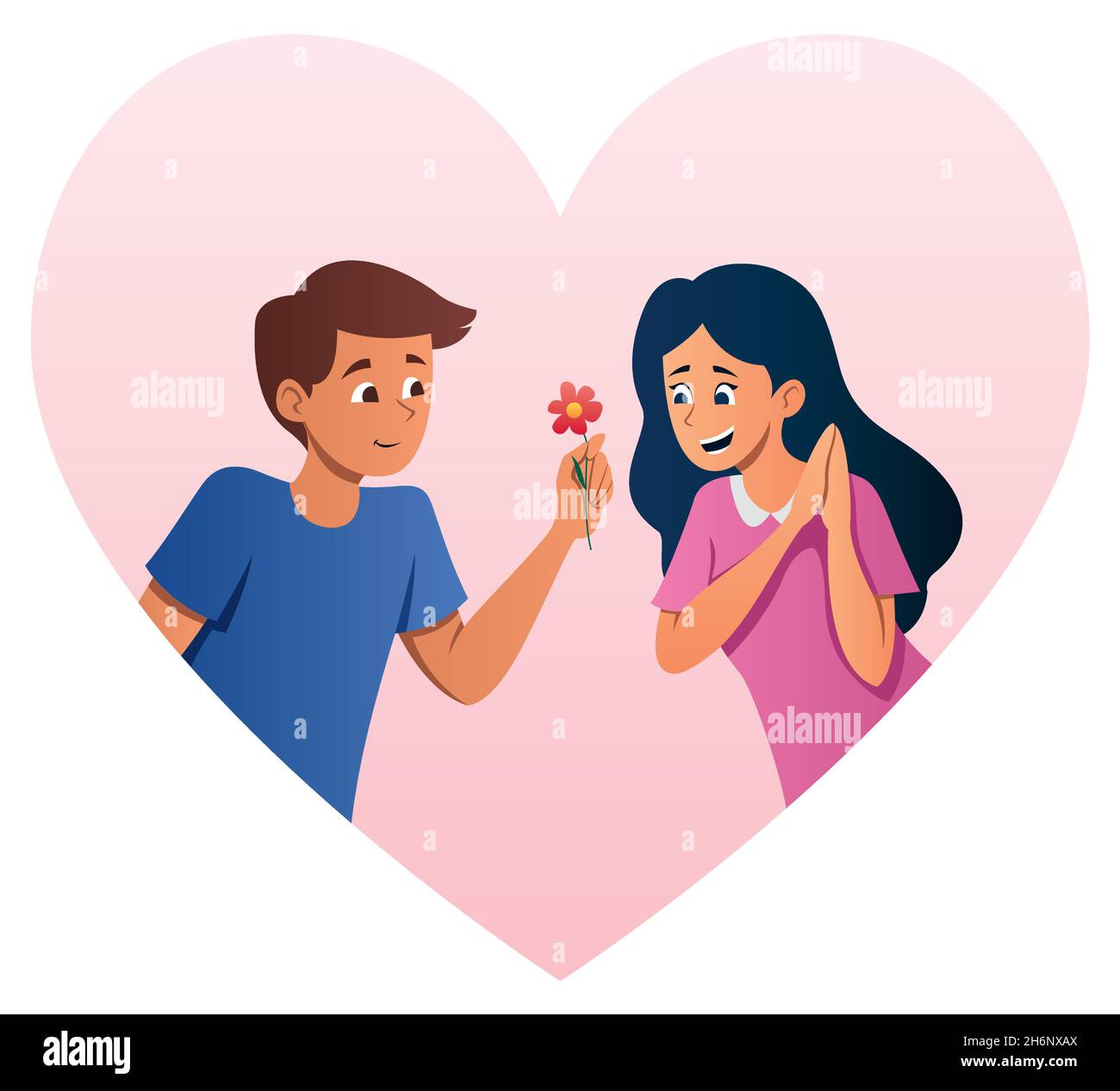 Man falling in love Stock Vector Images - Alamy