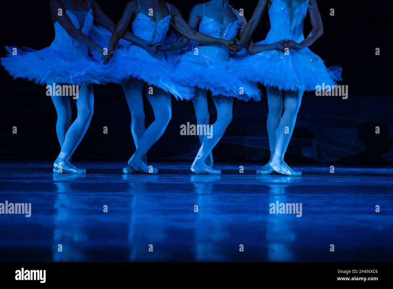 Swan Lake ballet. Closeup of ballerinas dancing Stock Photo - Alamy