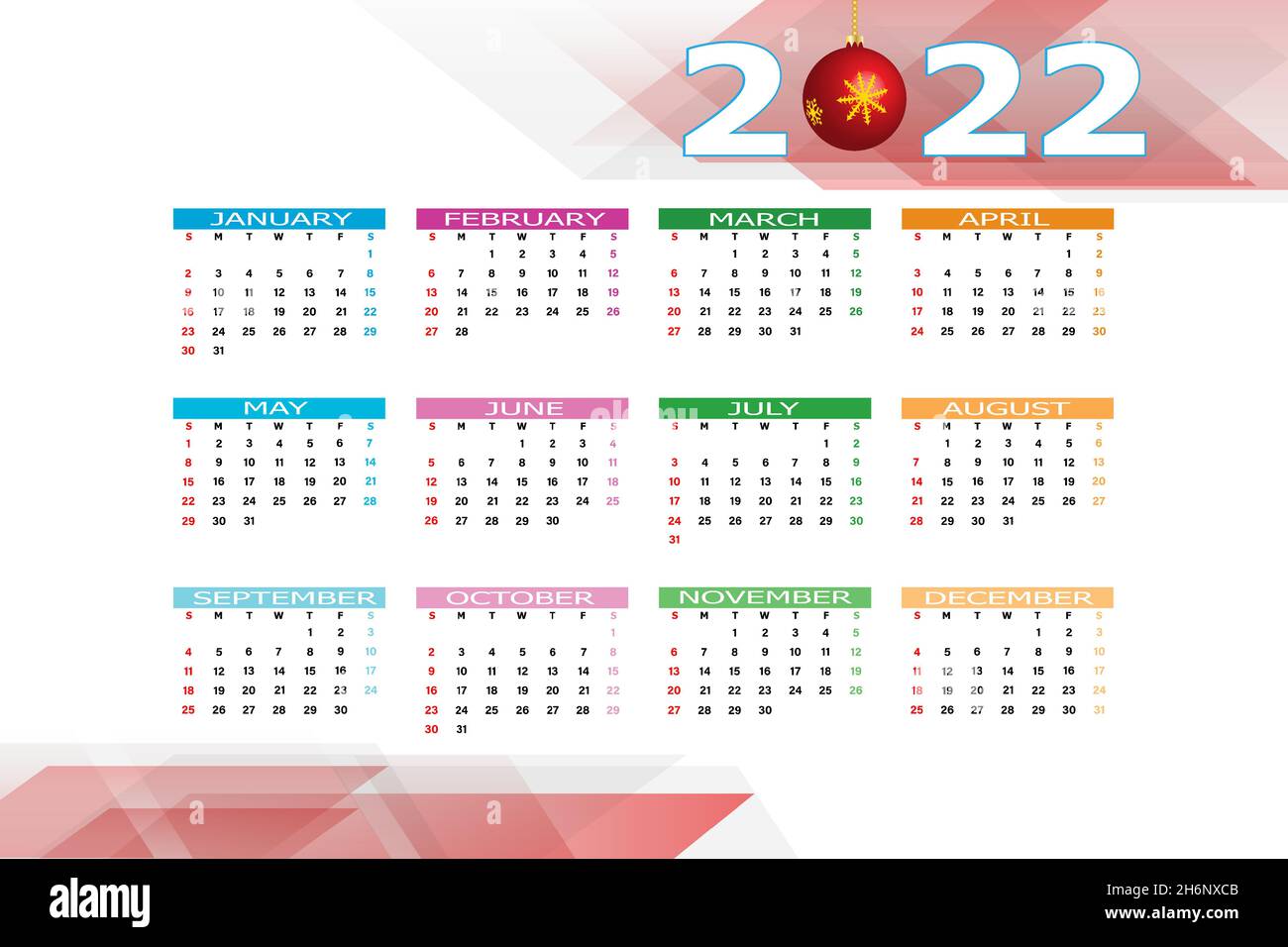 Calendar 2022 template Stock Vector Image & Art - Alamy
