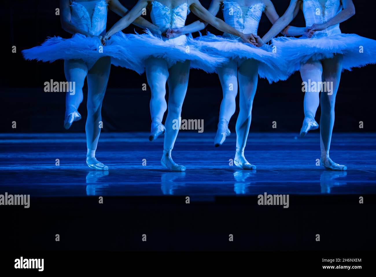 Swan Lake ballet. Closeup of ballerinas dancing Stock Photo - Alamy