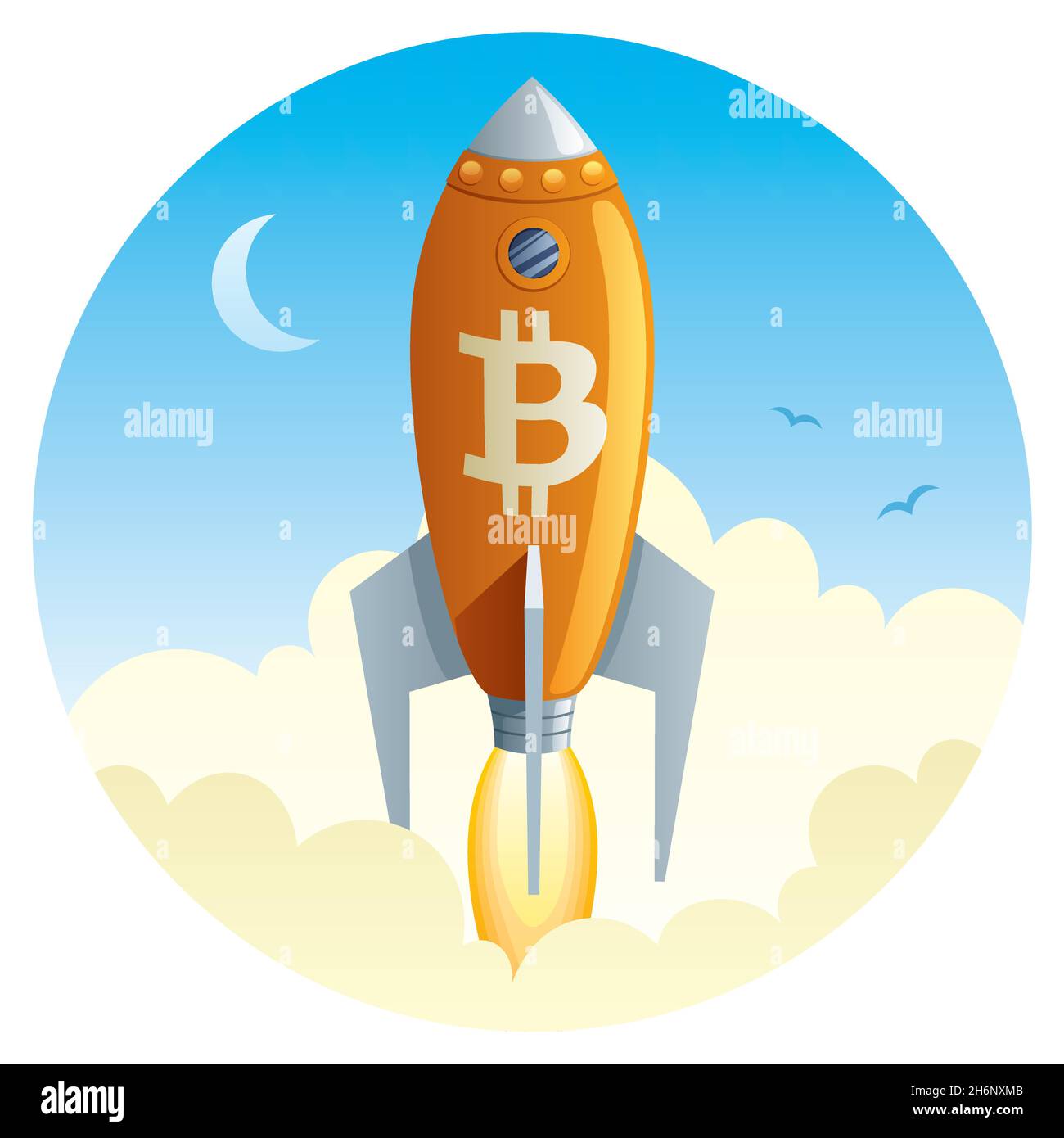 Bitcoin Rocket Launch Stock Vector Image & Art - Alamy