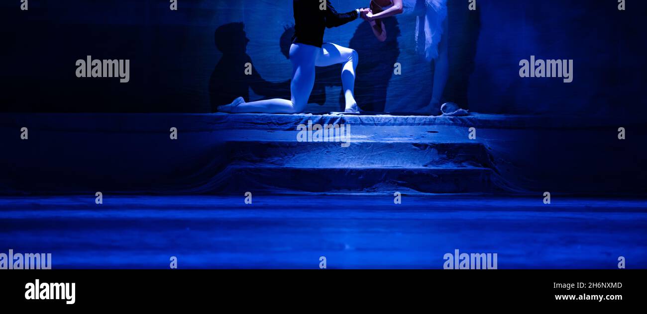 Swan Lake ballet. Closeup of ballerinas dancing Stock Photo - Alamy