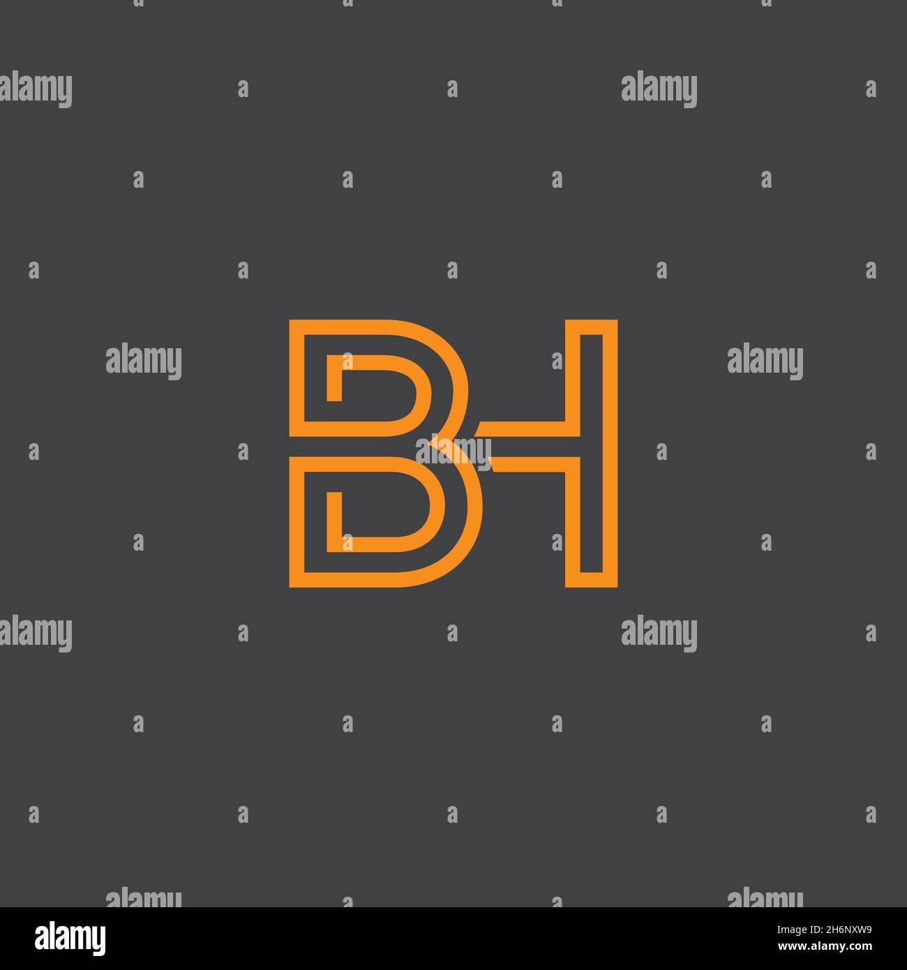 creative Letter BH logo design elements. simple letter BH letter logo ...