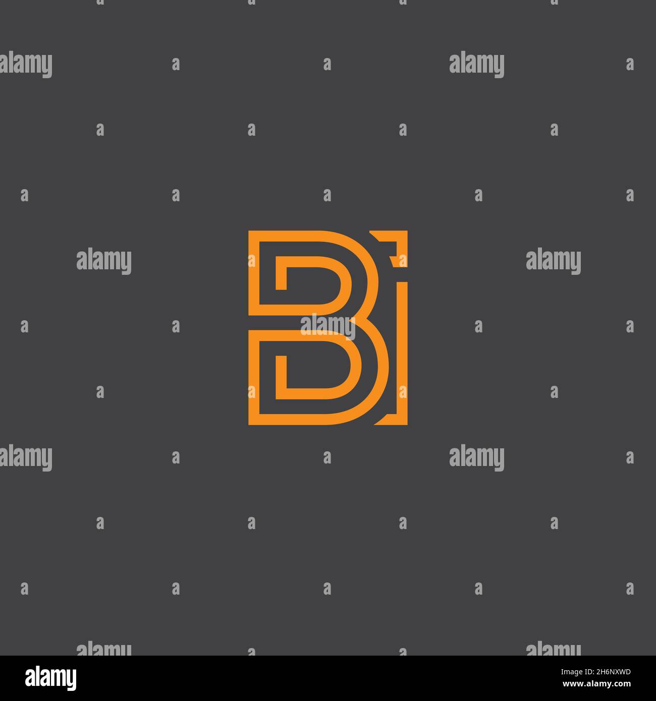 creative Letter BI logo design elements. simple letter BI letter logo ...