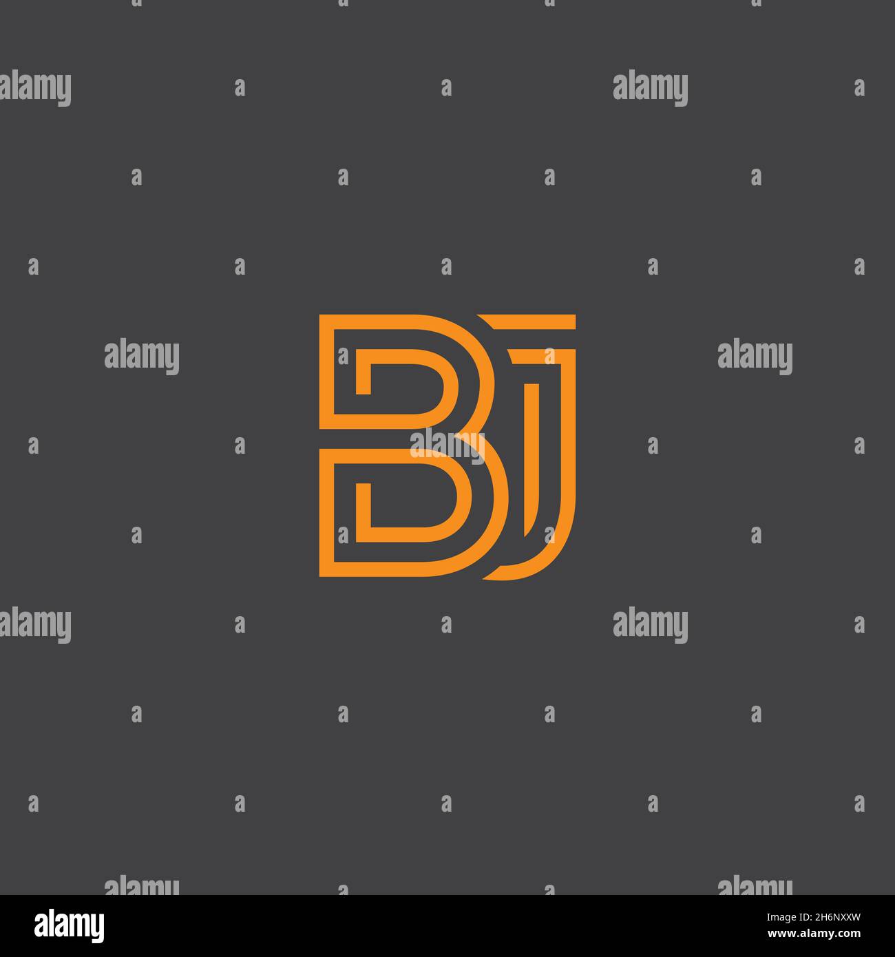 creative Letter BJ logo design elements. simple letter BJ letter logo ...