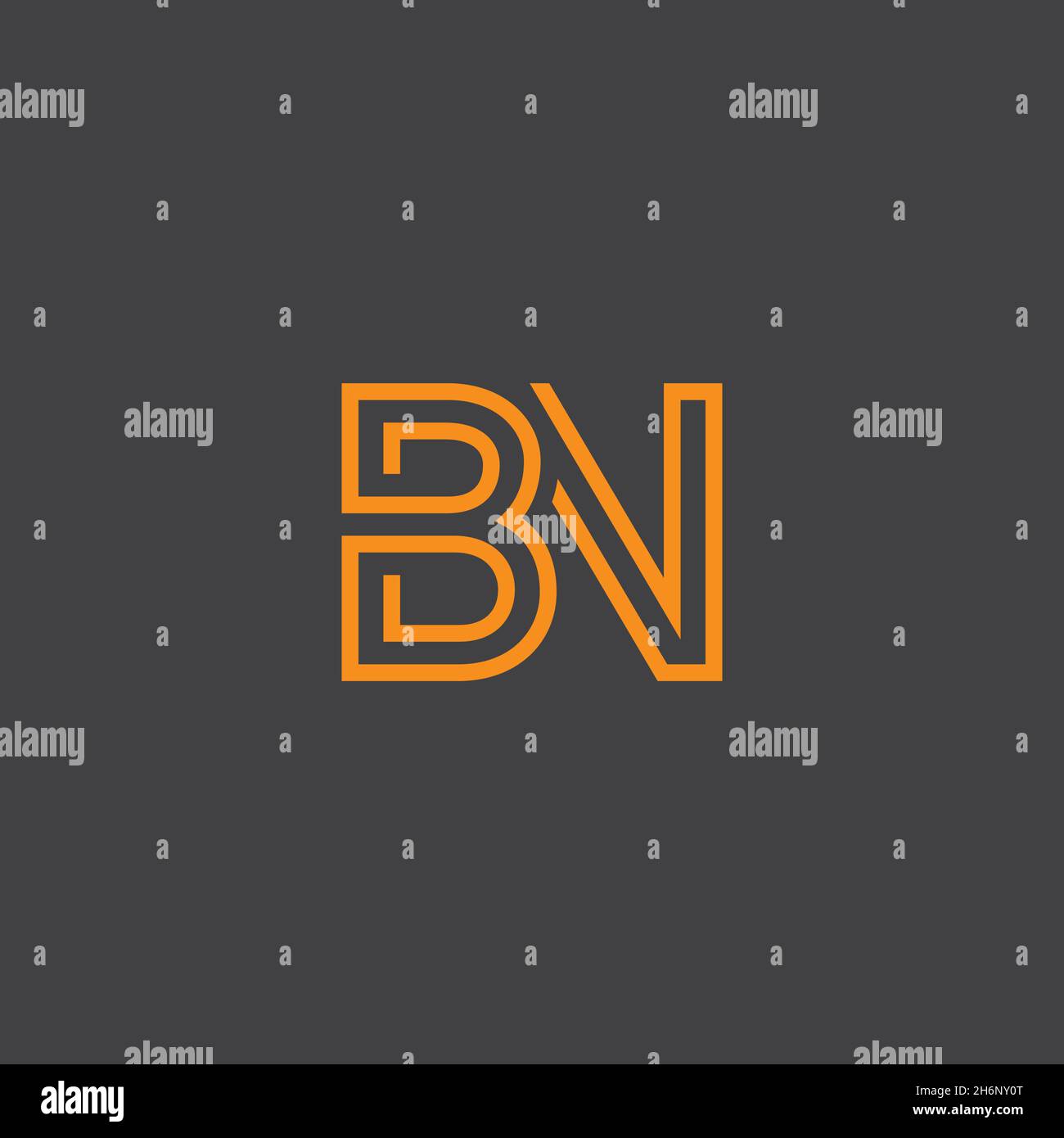 creative Letter BN logo design elements. simple letter BN letter logo ...