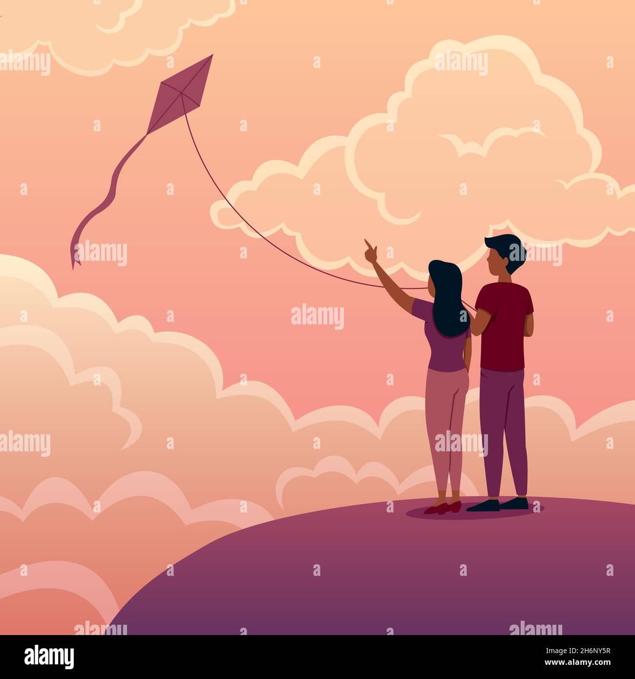 Launching kite Stock Vector Images - Alamy