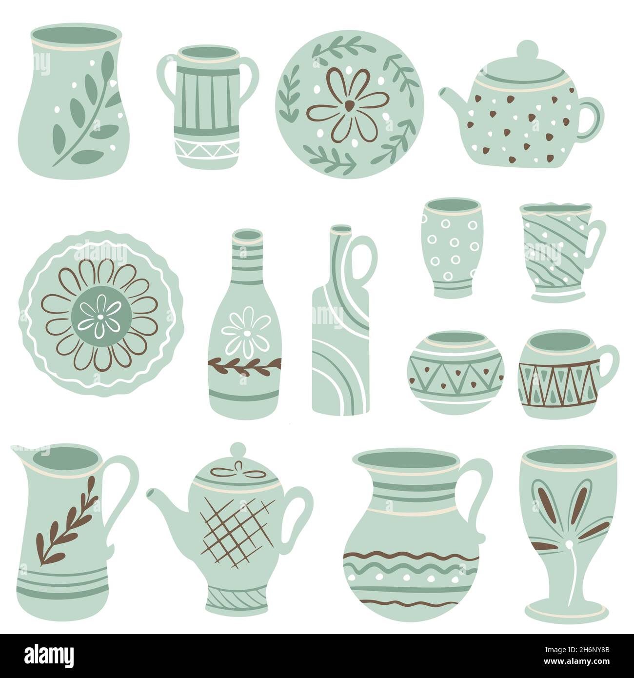 Hand painted earthenware Stock Vector Images - Alamy