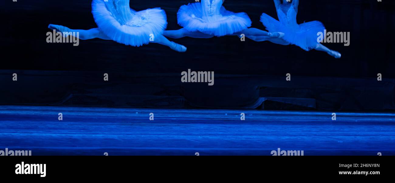 Swan Lake ballet. Closeup of ballerinas dancing Stock Photo - Alamy