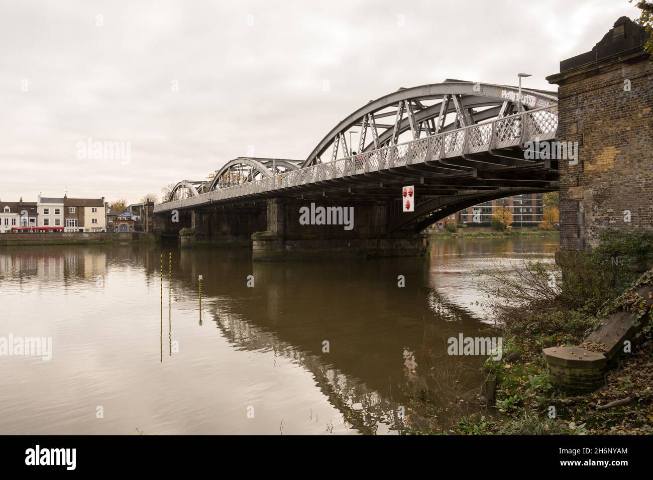 Barnes pedestrian and railway bridge in southwest London, England, U.K ...