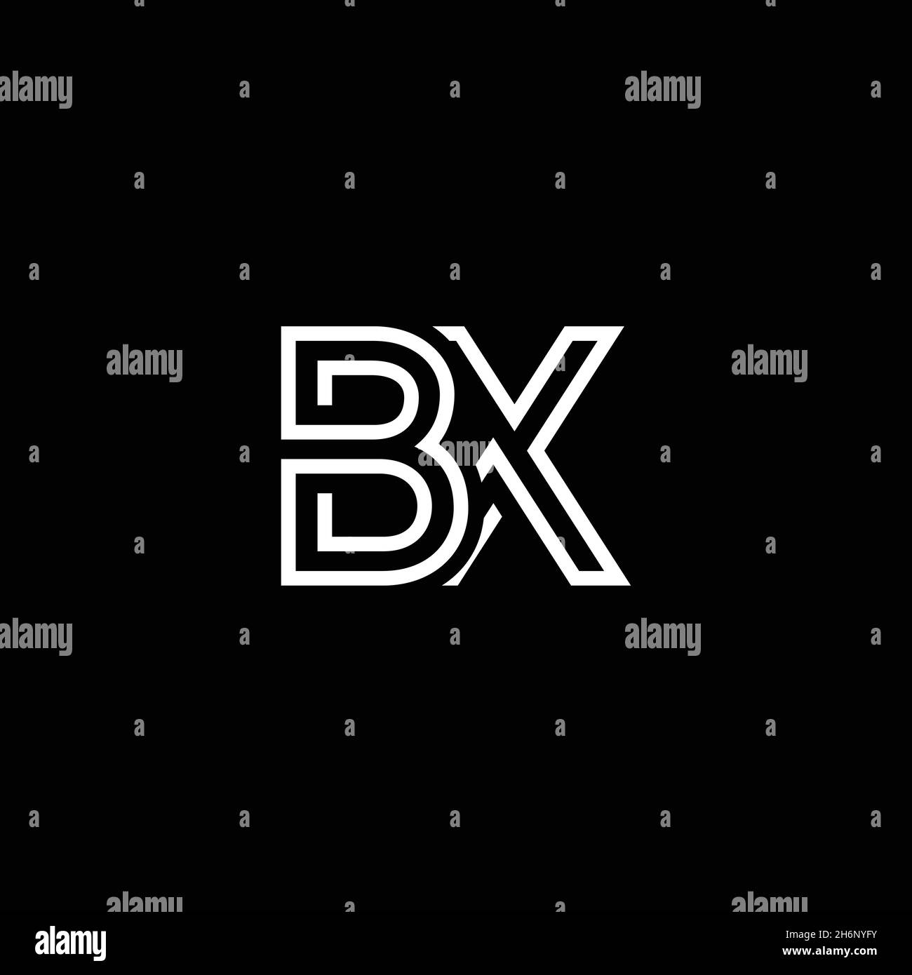 creative Letter BX logo design elements. simple letter BX letter logo ...