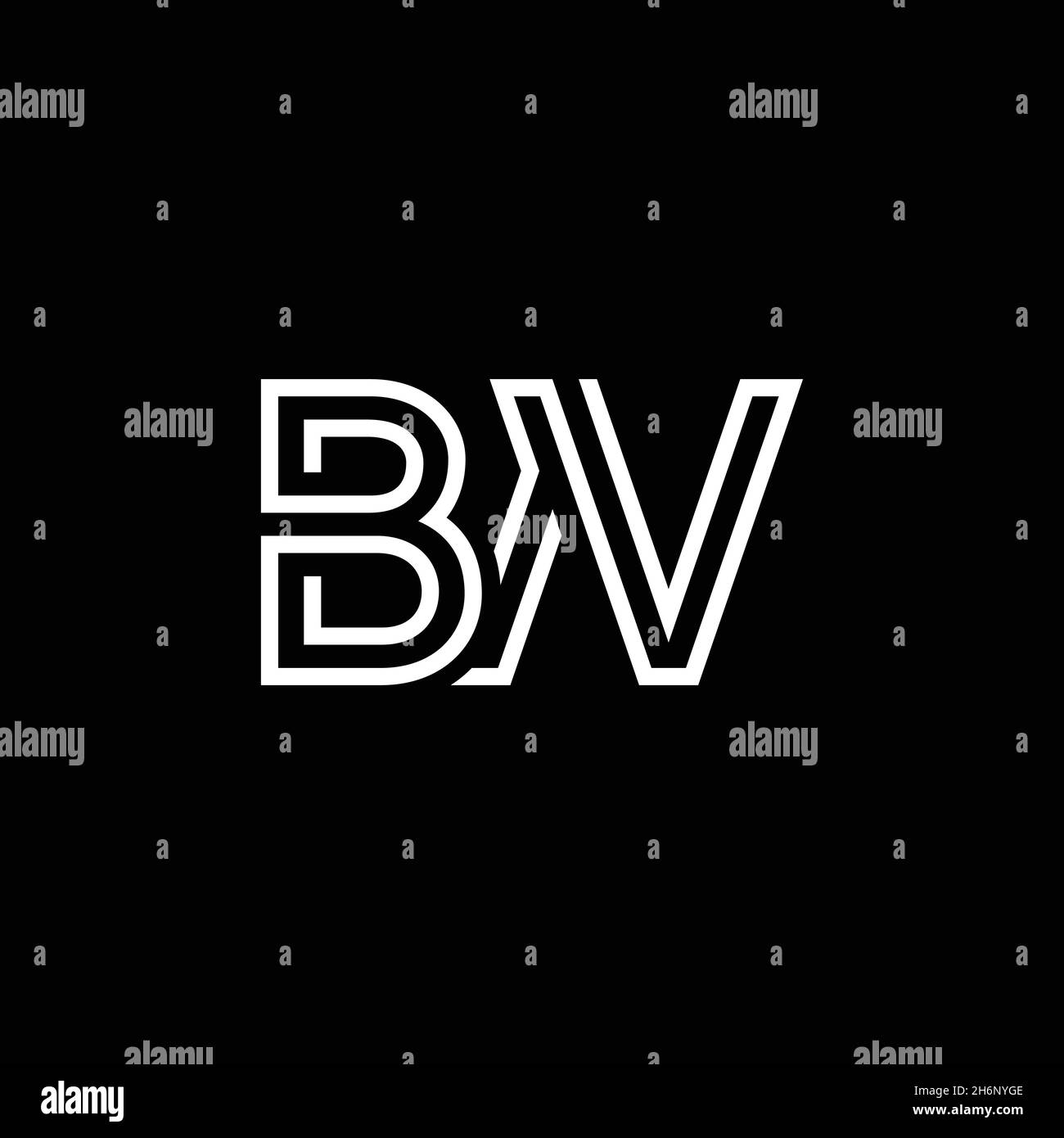 creative Letter BW logo design elements. simple letter BW letter logo ...