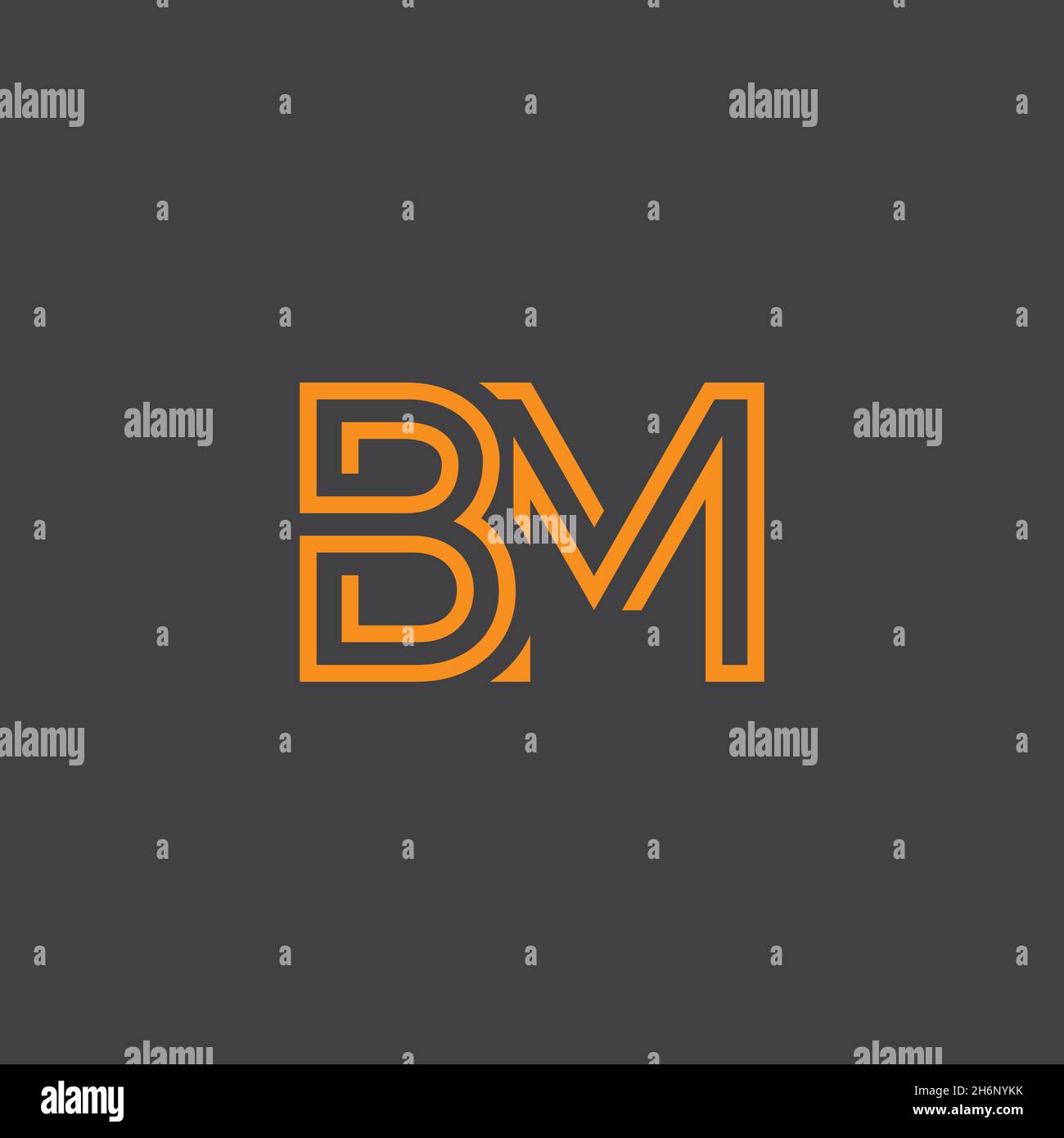 creative Letter BM logo design elements. simple letter BM letter logo ...