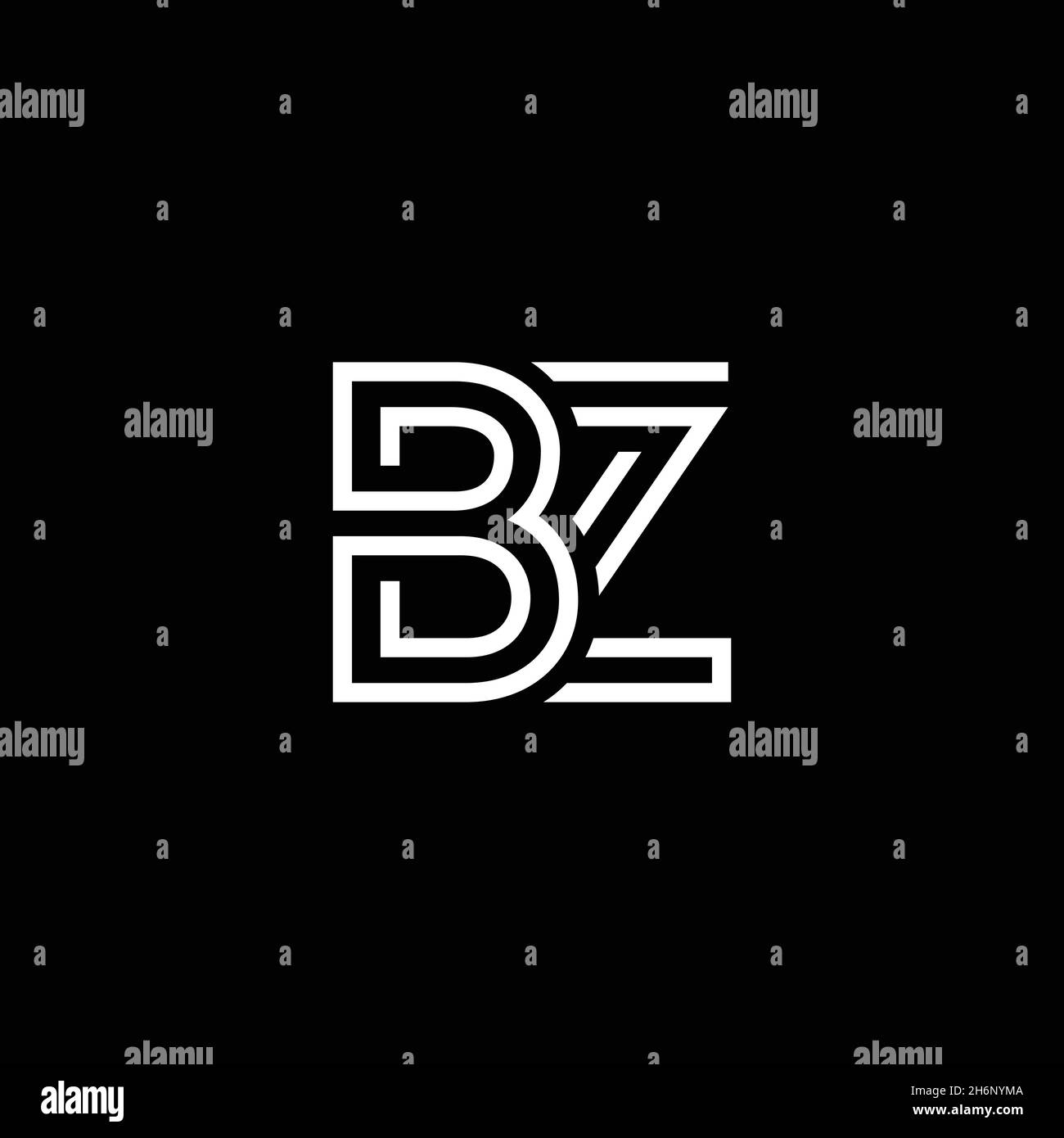 creative Letter BZ logo design elements. simple letter BZ letter logo ...