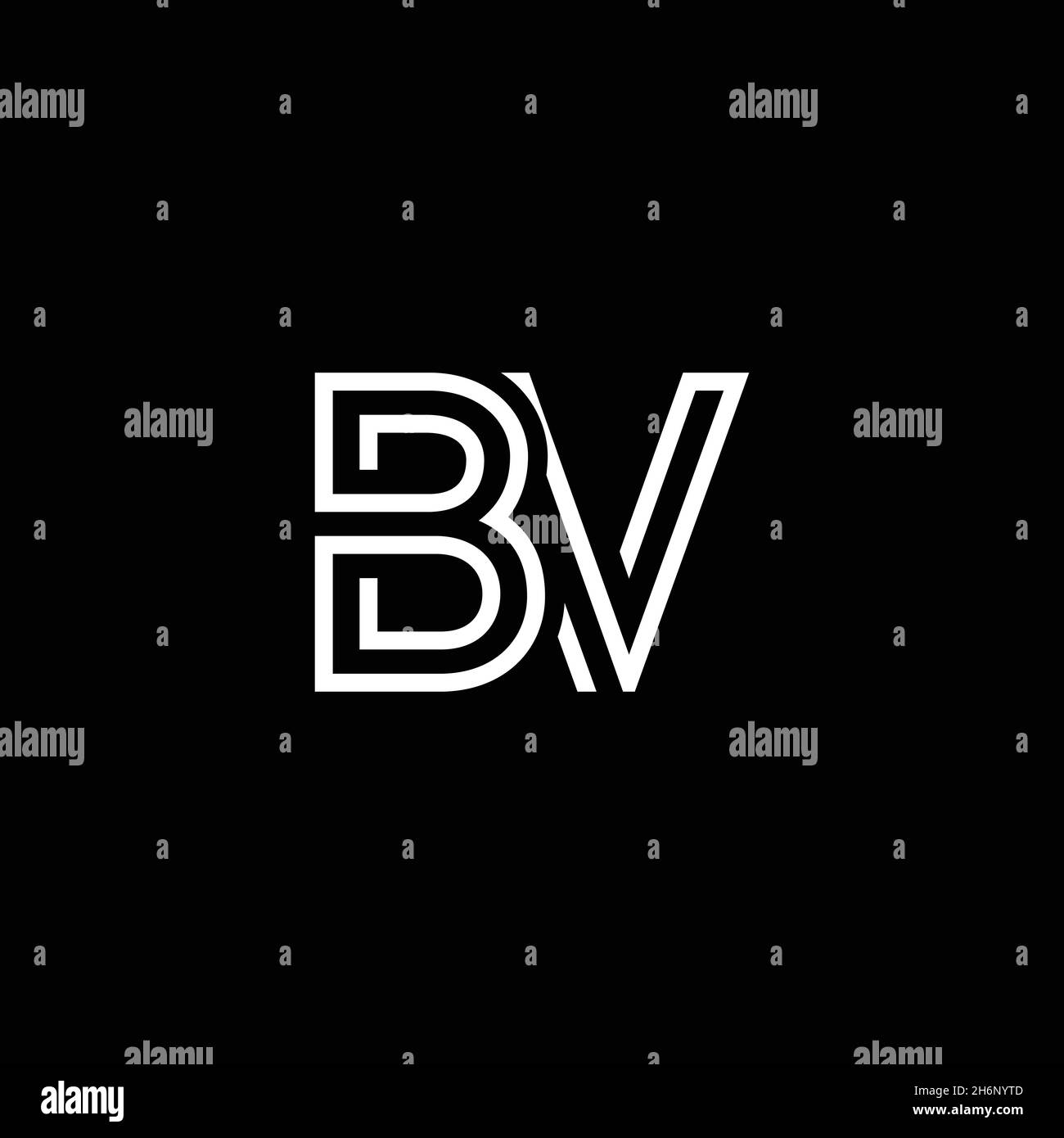 creative Letter BV logo design elements. simple letter BV letter logo ...