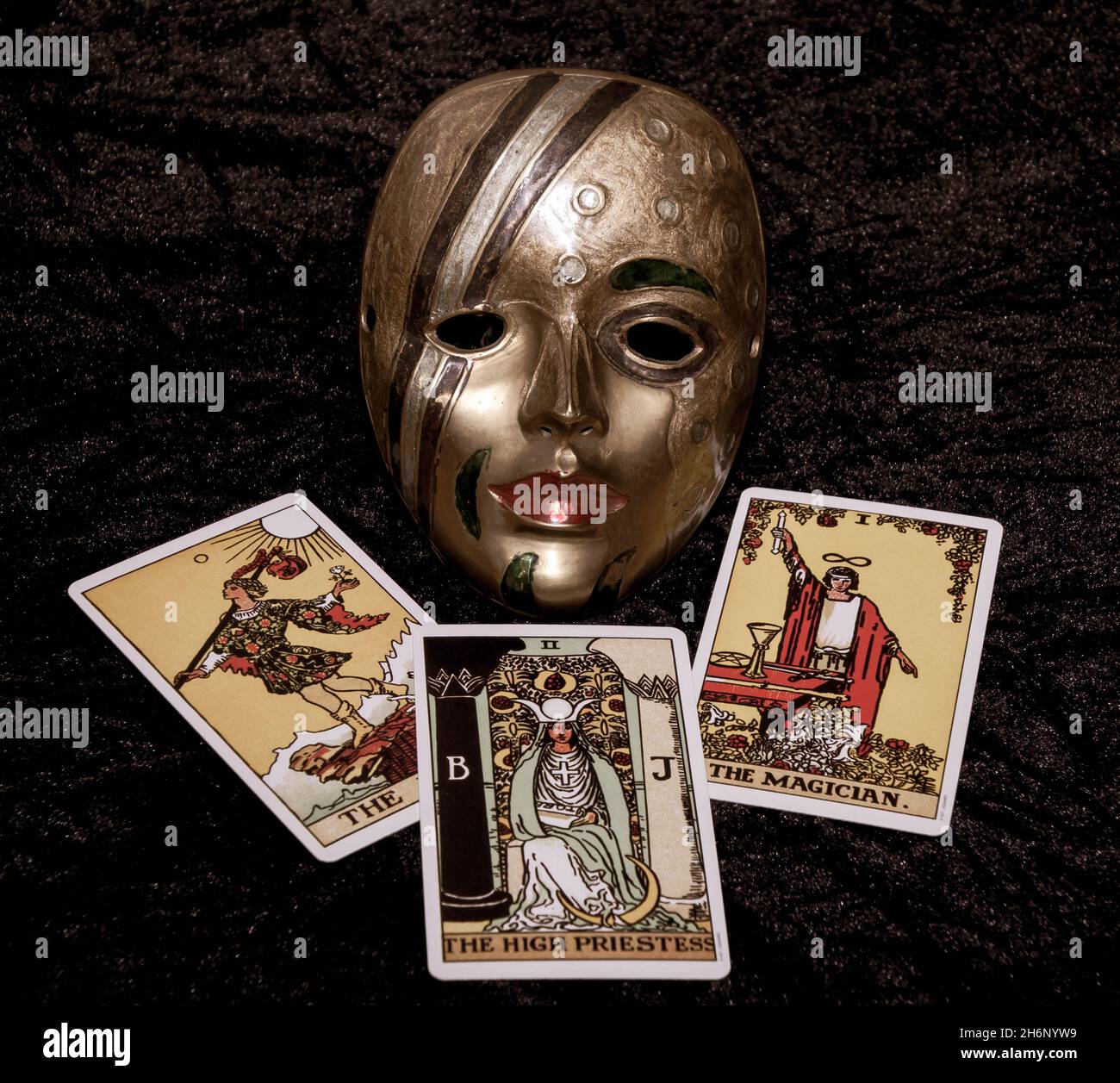 Tarot cards and mask Stock Photo - Alamy