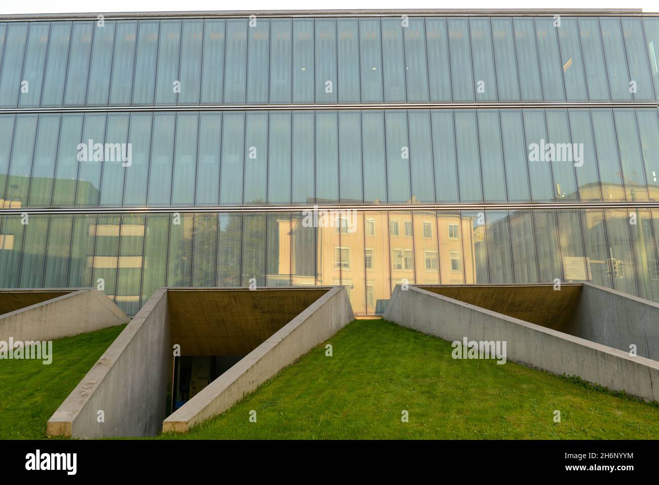 Solar panels of a modern building for renewable energy at Basel on ...