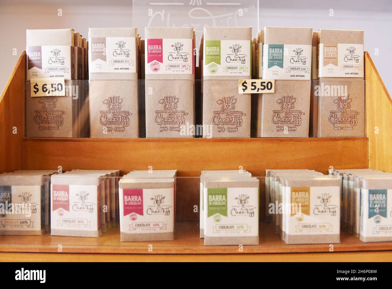 EQUATOR, THE CITY OF QUITO. RONDA STREET. AT TIFF, FAMOUS CHOCOLATE ...