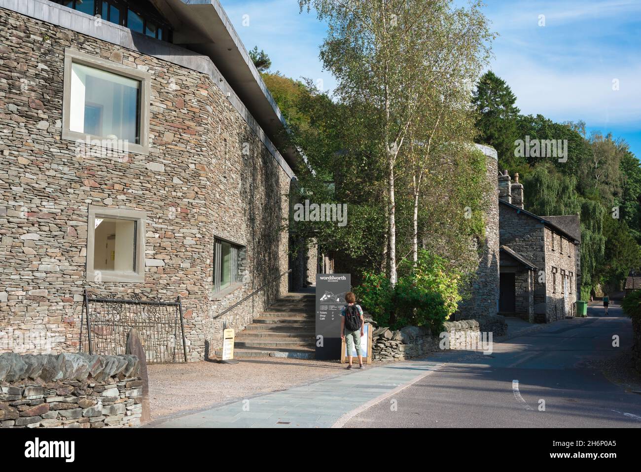 Wordsworth Museum, view in summer of the Jerwood Centre in Grasmere, a ...