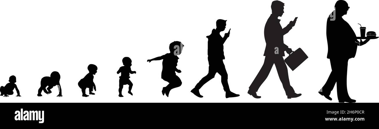 Evolution Of Man Silhouette High Resolution Stock Photography and ...